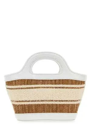 Marni Two-tone Raffia And Leather Micro Tropicalia Summer Handbag