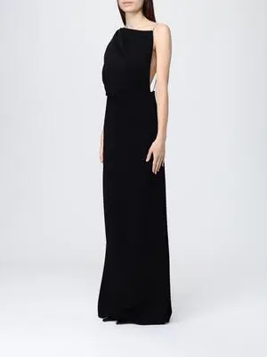 Max Mara Asymmetrical Draped Gown - Black