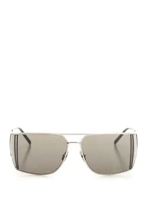 Saint Laurent Sl 750 Mask Aviator Sunglasses - Silver