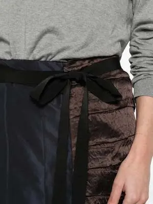 Prada Silk Skirt With Patchwork Construction And Ruffle Details