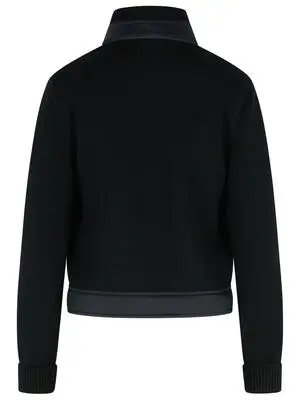 Moncler Virgin Wool Padded Cardigan - Black