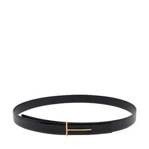 TOM FORD Crocodile Effect Leather Reversible Belt - Brown