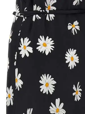 Moschino Silk Lingerie Dress With Daisy Print And Lace Trim