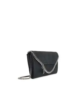 Stella McCartney Falabella Continental Wallet With Chain Flap - Black