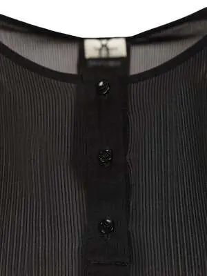 Saint Laurent Fitted Silk T-shirt With Lace Trim