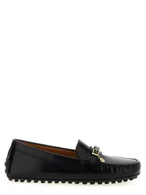 TOD'S City Gommino Calf Leather Loafers With Buckle Detail - Black