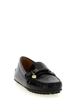 TOD'S City Gommino Calf Leather Loafers With Buckle Detail - Black