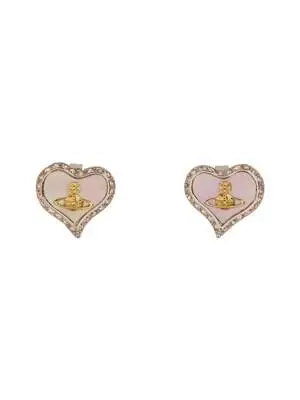 VIVIENNE WESTWOOD Petra Heart Earrings With Orb Motif - Pink