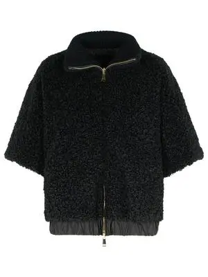 Moncler Reversible Teddy-effect Polyester Zip-up Jacket - Black