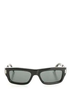 Saint Laurent Tortoiseshell Acetate Rectangle Sunglasses