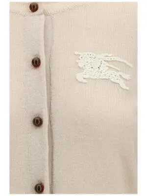 Burberry Cotton-wool Ekd Cardigan - Cream