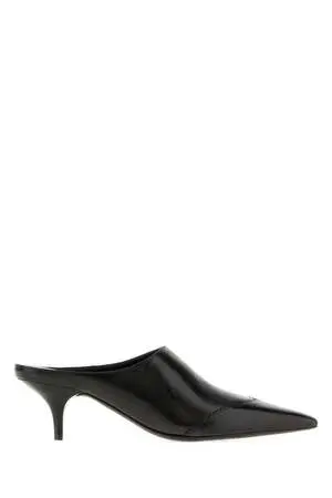 Miu Miu Leather Sabot - Black