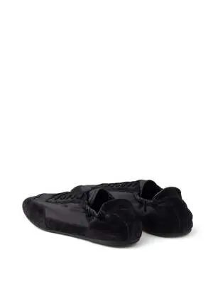 Prada Re-nylon And Suede Elasticized Sneakers - Black