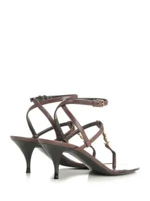 Saint Laurent Cassandre Leather Sandal