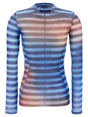 JEAN PAUL GAULTIER Air" Print Stretch Tulle Top