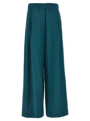 Dries Van Noten Pila Wool Blend Loose Leg Pants - Green