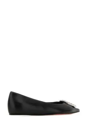 Amina Muaddi Camelia Flat Nappa Black White Buc - Multicolor