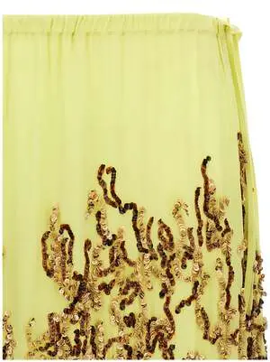 Dries Van Noten Salga Silk Midi Skirt With Sequin Embroidery