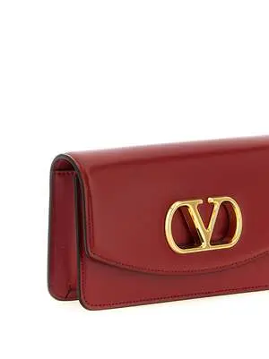 Valentino Garavani Calfskin Leather Clutch With Vlogo Signature