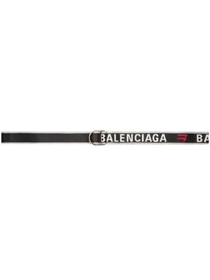 Balenciaga Logo Jacquard D-ring Belt - Gray