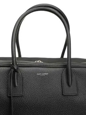 Saint Laurent Grained Leather Bowling Duffle Bag