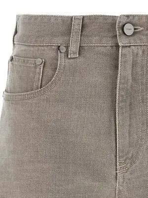 Fendi Stamp 1925 Denim Shorts - Cream