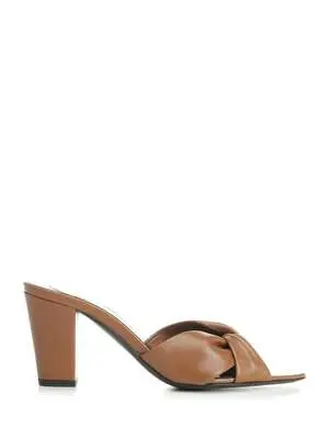 Saint Laurent Braided Criss-cross Mule Sandals - Brown