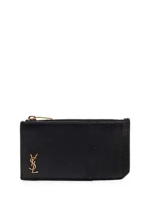 Saint Laurent Fragments Tiny Cassandre Card Holder - Black