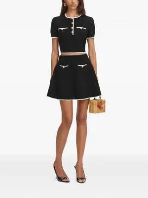 SELF-PORTRAIT Pointelle Knit Mini Skirt