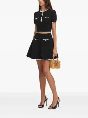 SELF-PORTRAIT Pointelle Knit Mini Skirt