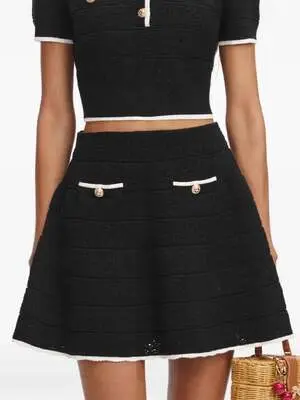 SELF-PORTRAIT Pointelle Knit Mini Skirt
