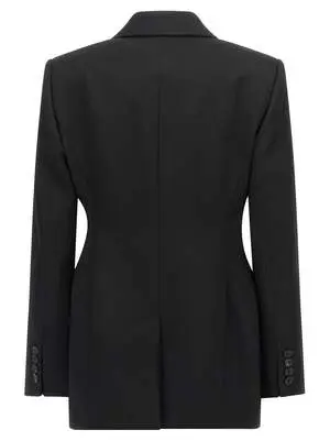 Givenchy Double-breasted Satin Lapel Blazer - Black