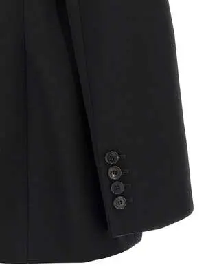 Givenchy Double-breasted Satin Lapel Blazer - Black