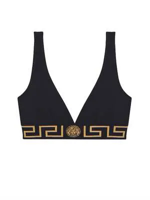Versace Cotton Jersey Triangle Bralette - Black