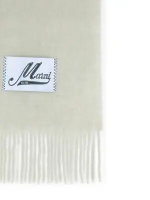 Marni Light Grey Alpaca Blend Scarf - Gray