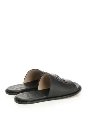 Loewe Calfskin Slide Anagram Sandals - Black