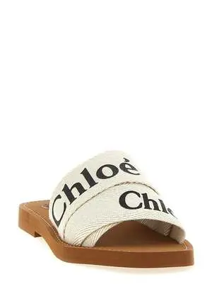 Chloé Woody Flat Sandals - White