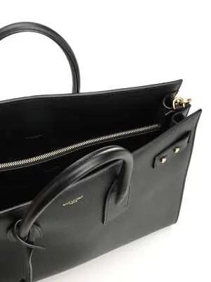 Saint Laurent Large Sac De Jour Bag In Grained Leather - Black