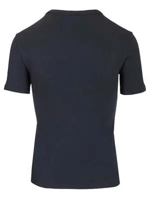 Celine Triomphe Embroidered Ribbed Cotton T-shirt