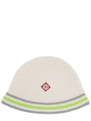 Casablanca CASABLANCA Knit Hat With Logo Cream