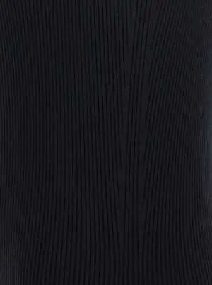 Rick Owens Ribbed Knit Asymmetric Long Dress - Black