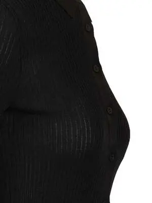 Balenciaga Ribbed Viscose And Cotton Shirt With Embroidered Logo
