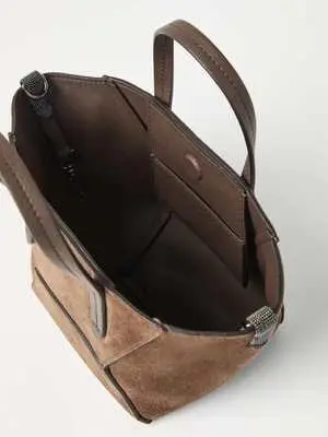 Brunello Cucinelli Suede Duo Shoulder Bag