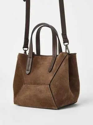 Brunello Cucinelli Suede Duo Shoulder Bag