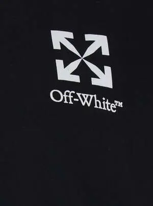 Off-White Cotton Crew Neck T-shirt With Front Logo