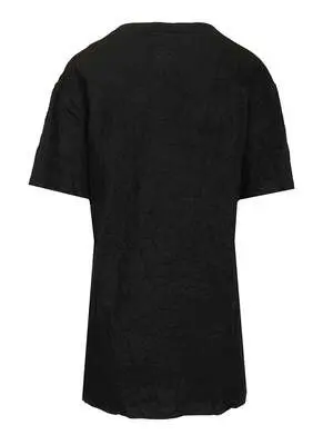 Loewe Cotton Blend Crinkle T-shirt With Printed Logo
