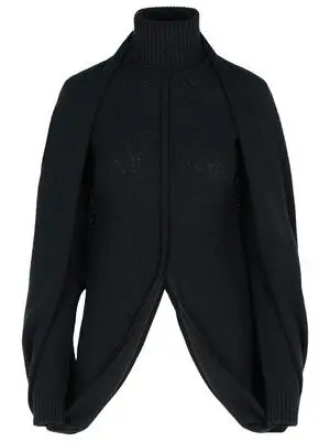 Sportmax Virgin Wool Blend High Neck Sweater - Black