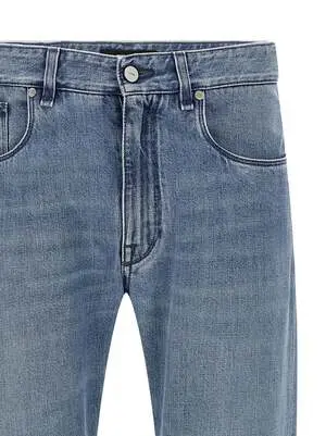Fendi Stonewashed Cotton Denim Jeans - Blue