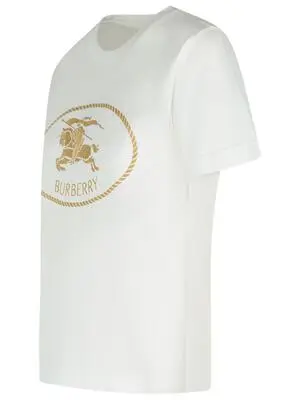 Burberry Cotton T-shirt With Logo Embroidery