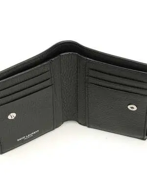 Saint Laurent Tiny Cassandre Bi-fold Wallet - Black
